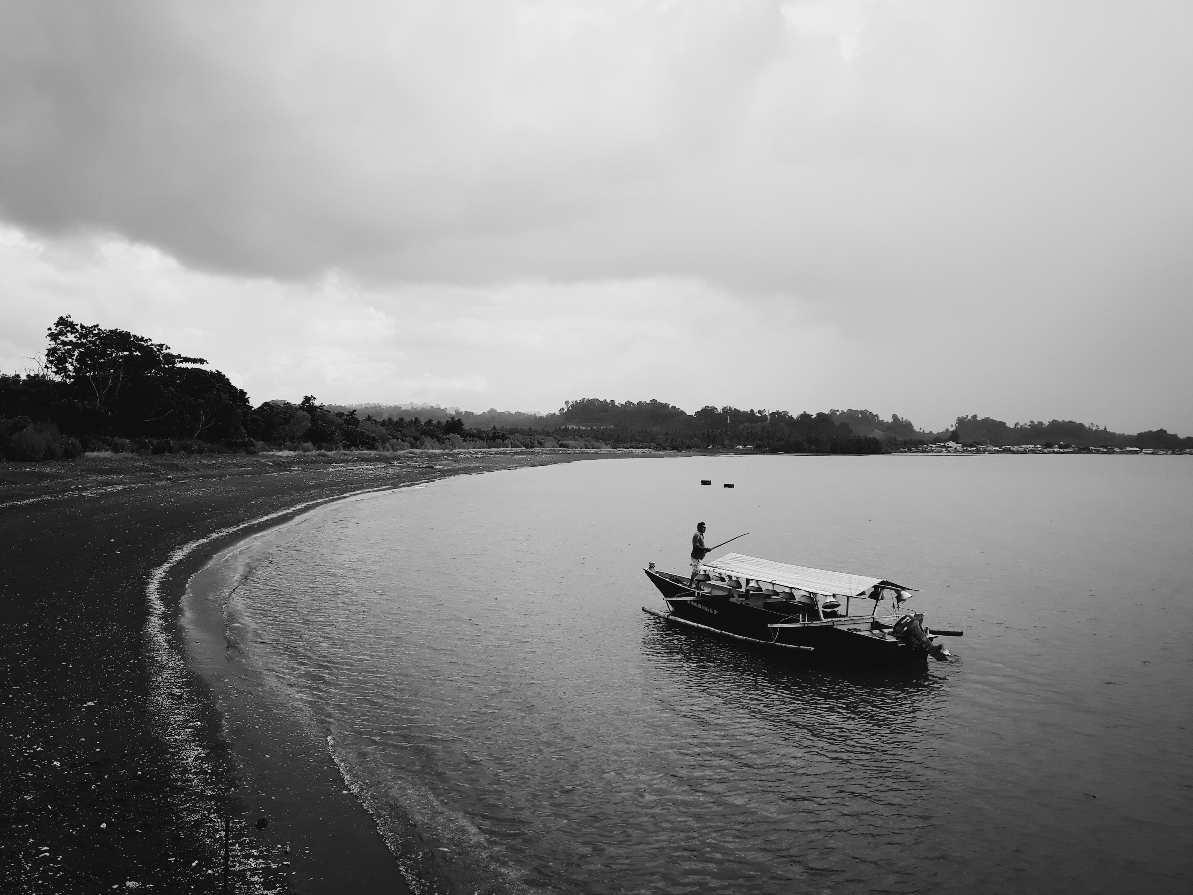 Free Photo Grayscale Photo Of Row Boat Beach Outdoors Water Free