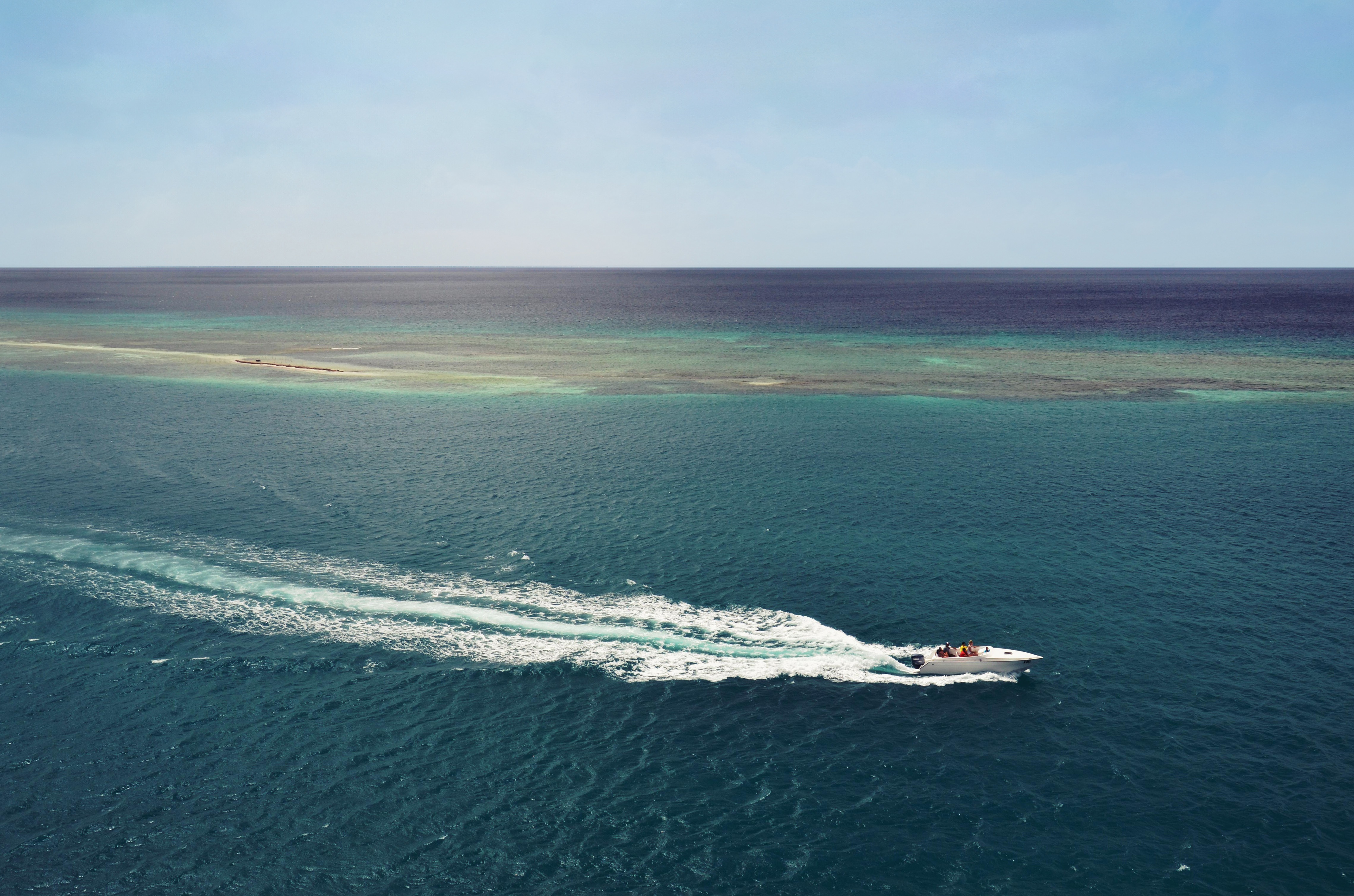Free Photo Vast Ocean Blue Boat Flow Free Download Jooinn